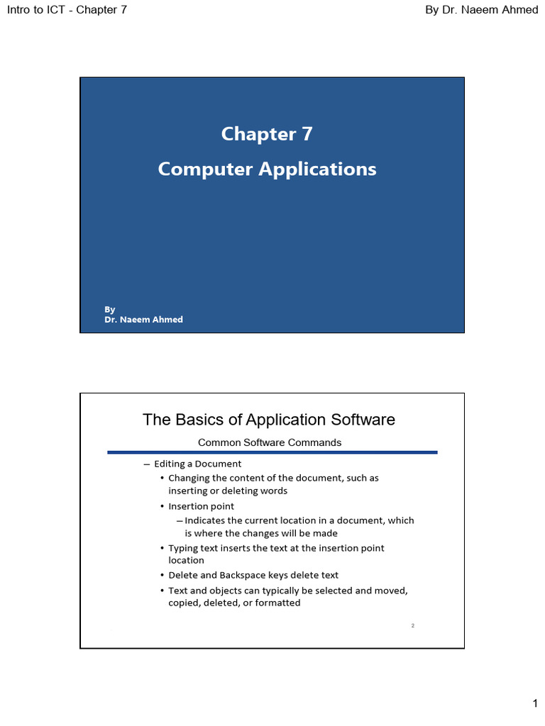 Slide 07 - Computer Applications | PDF | Spreadsheet | Databases