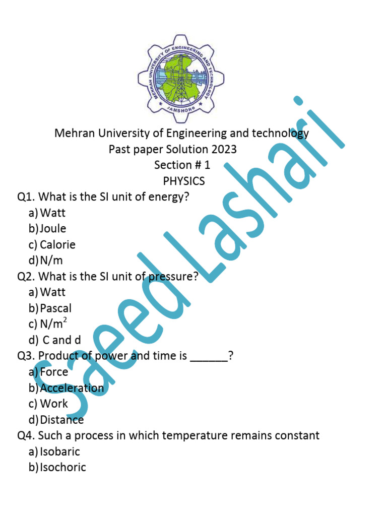 Physics Past Paper Solutions 2023 | PDF | Teaching Methods & Materials ...