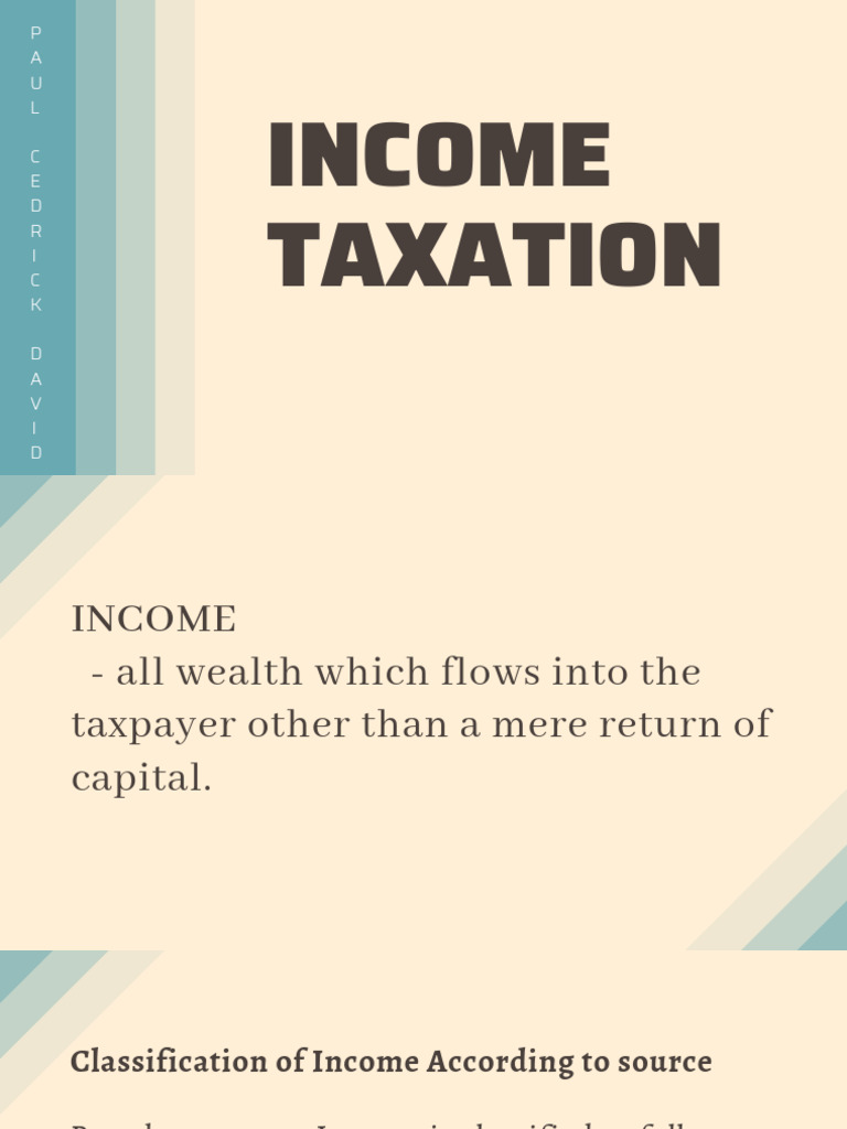 Philippine Income Tax Classification Guide | PDF | Taxes | Income Tax