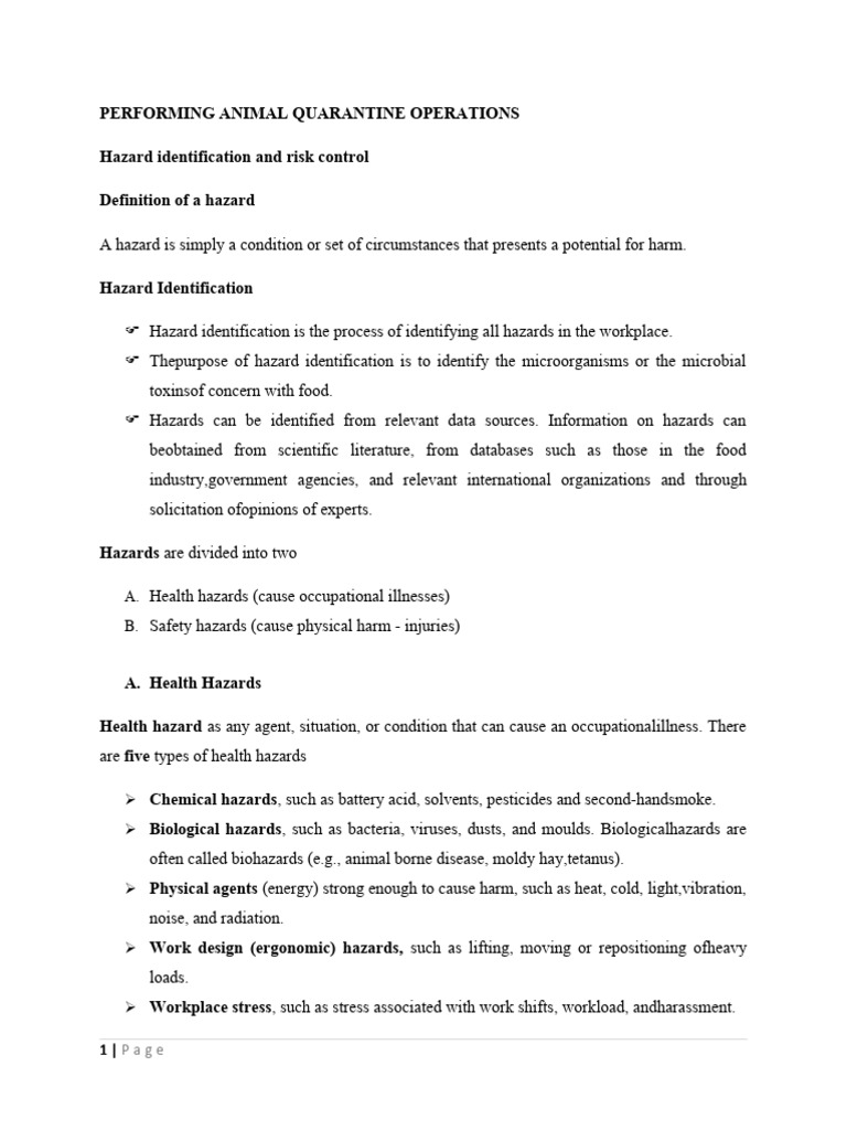 Quarantine Animals | PDF | Hazards | Quarantine
