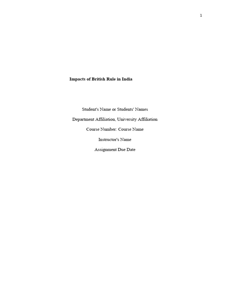 British Rule's Impact on India | PDF | British Raj | United Kingdom