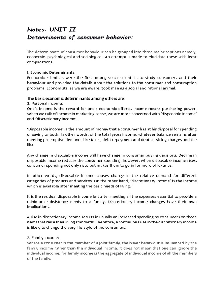 Notes- Unit II | PDF | Attitude (Psychology) | Self Concept