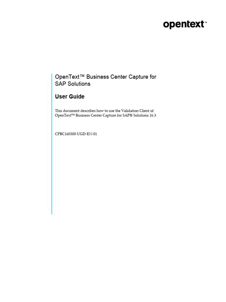 OpenText Business Center Capture For SAP Solutions 16.3 - User Guide ...