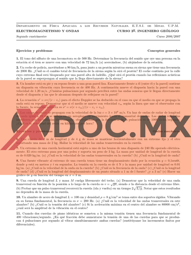 Xdoc - MX Conceptos Generales y Ondas Mecanicas | PDF | Olas | Frecuencia