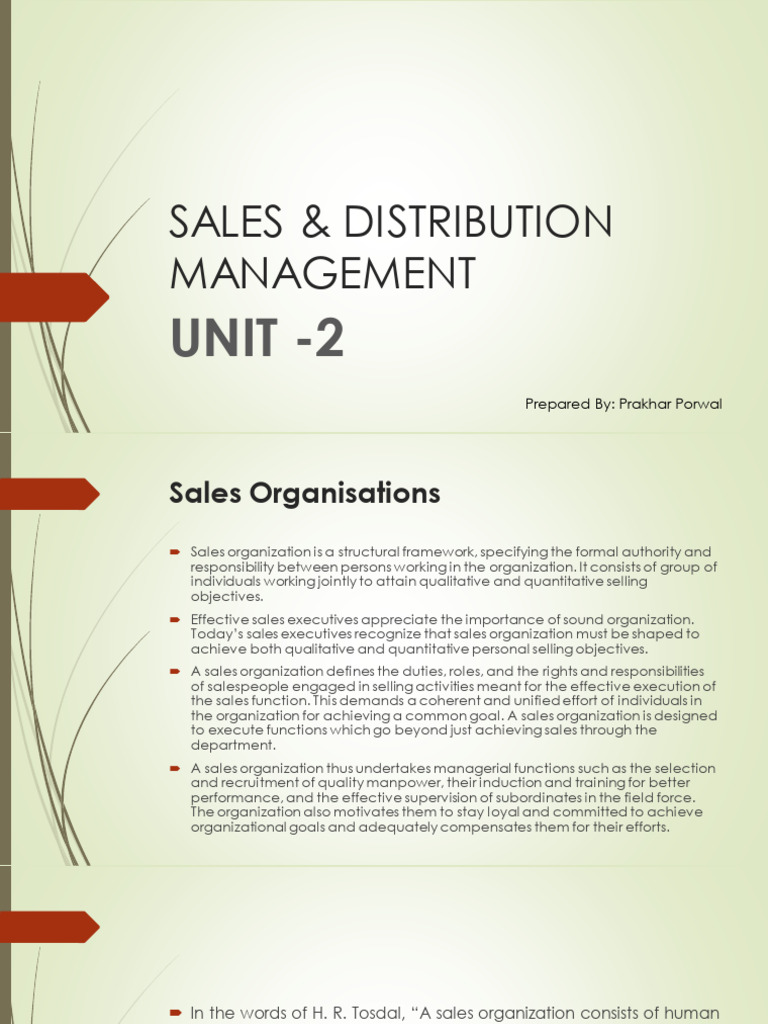 SDM Unit-2 | PDF | Sales | Marketing