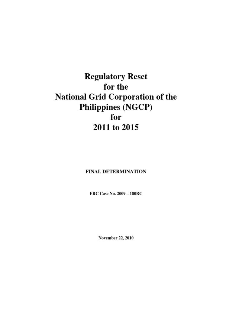 Final Determination - Final NGCP | PDF | Cost Of Capital | Capital Expenditure