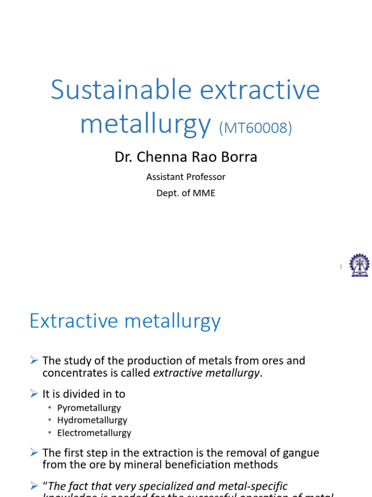 Lec 7&8 | PDF | Smelting | Precipitation (Chemistry) Lec 7&8 | PDF | Smelting | Precipitation (Chemistry)