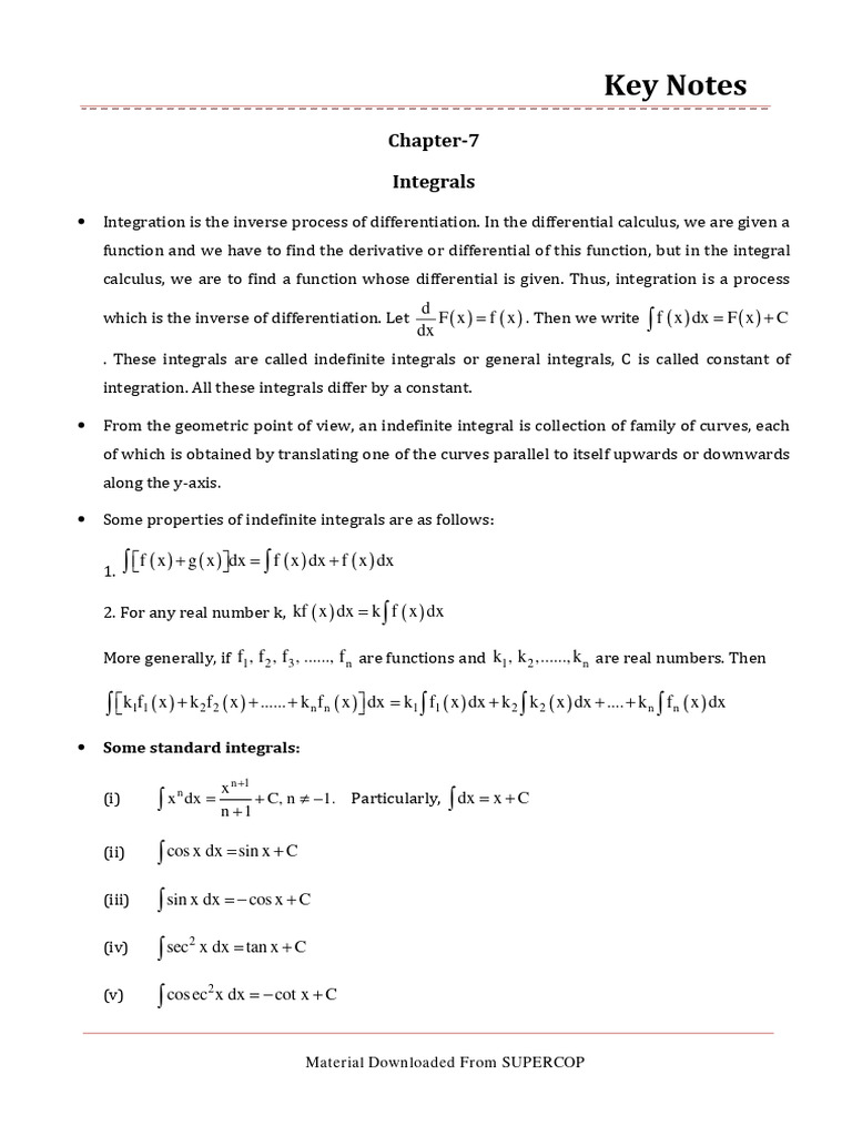 Maths 7 | PDF | Integral | Derivative