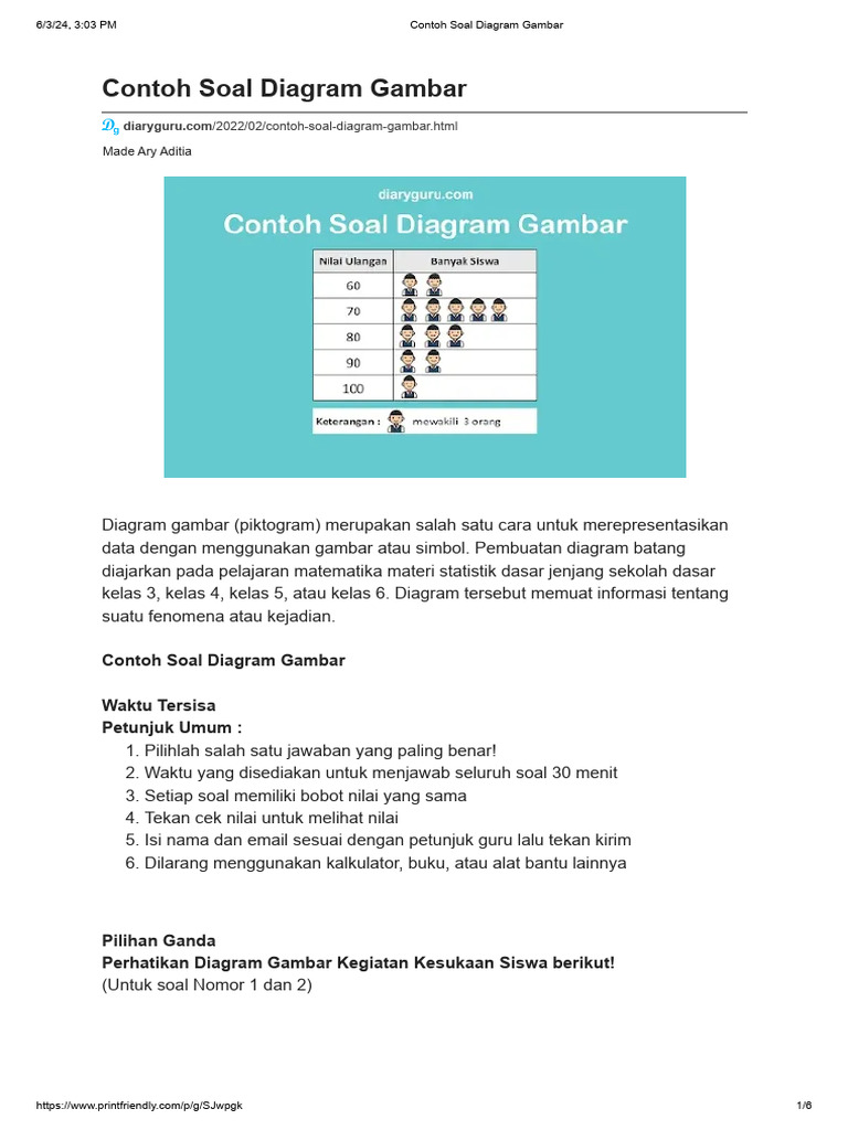 Contoh Soal Diagram Gambar | PDF | Metode & Bahan Ajar