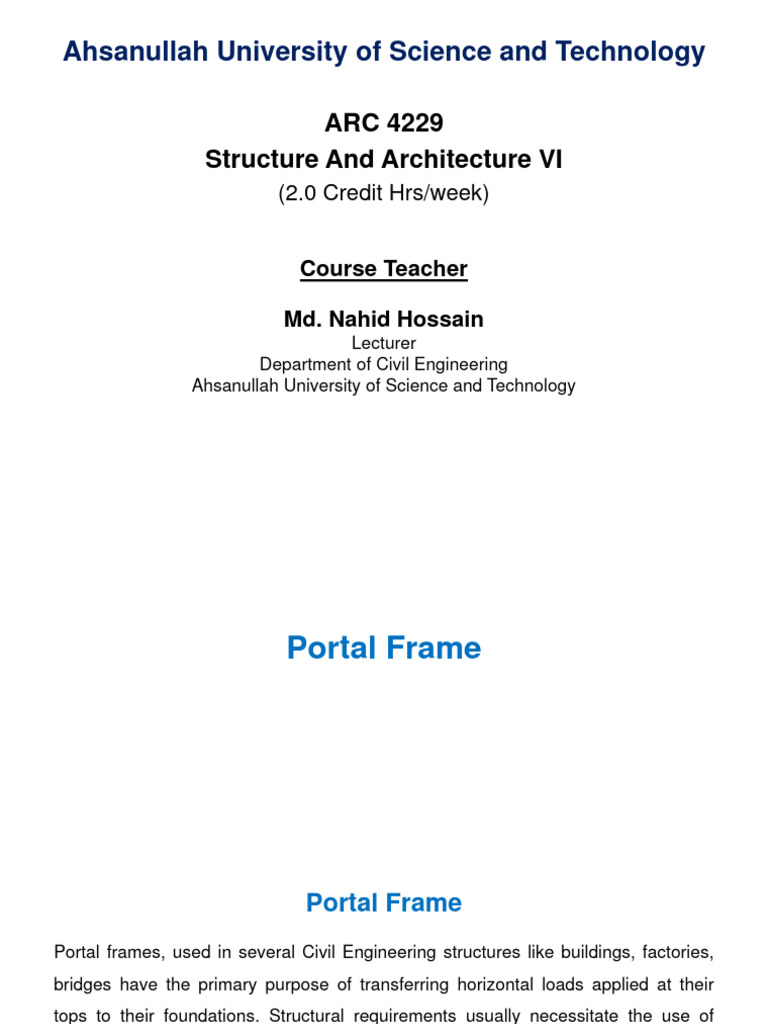 Portal Frame | PDF | Structural Engineering | Mechanical Engineering