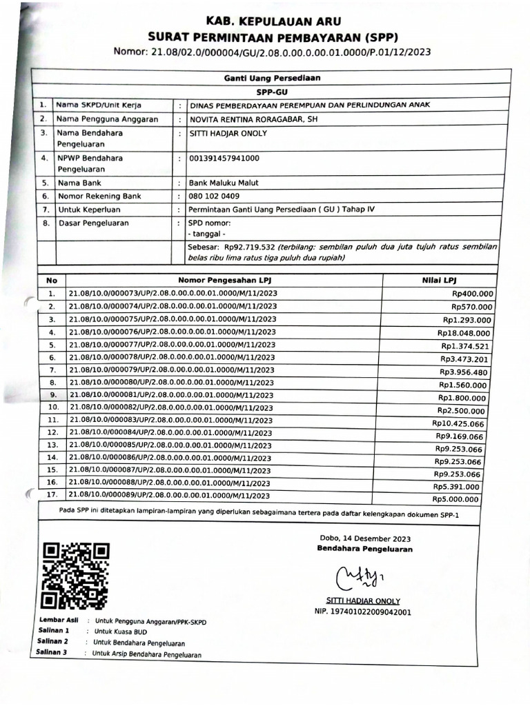 Dokumen SPP Ibu Sitti | PDF