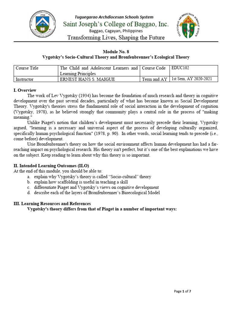 EDUC102-Module-8 | PDF | Cognitive Development | Cognition