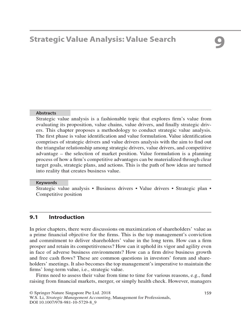 Strategic Value Analysis Methodology | PDF | Strategic Management ...
