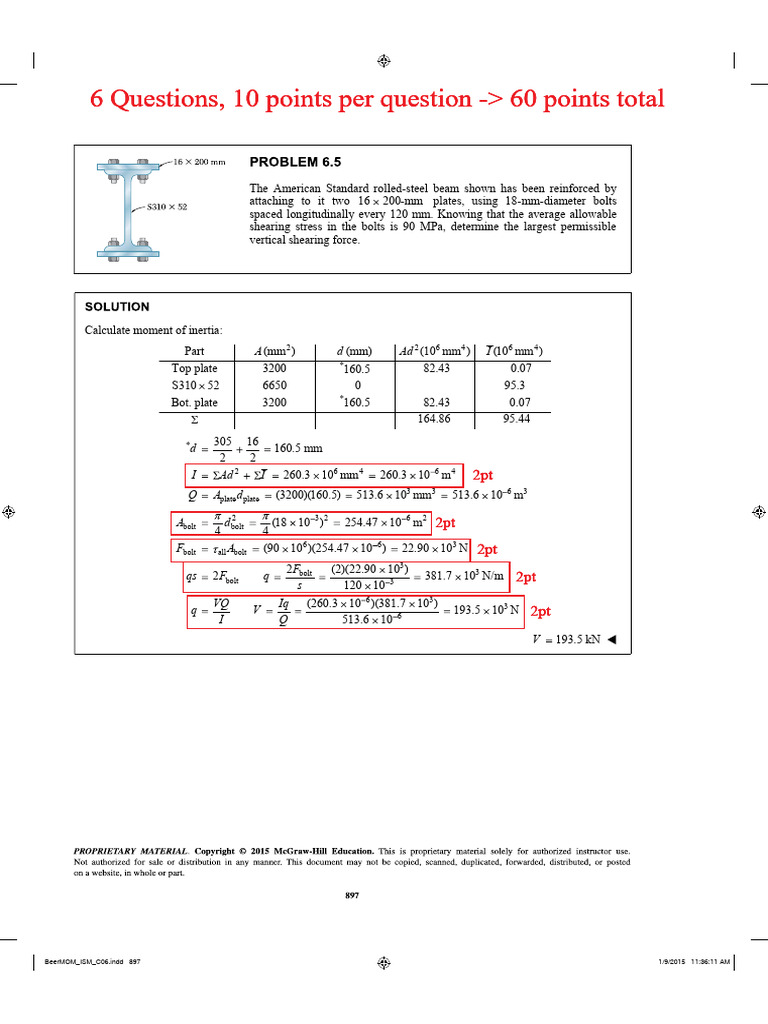 HW7 Solution (1) | PDF | Stress (Mechanics) | Physical Quantities
