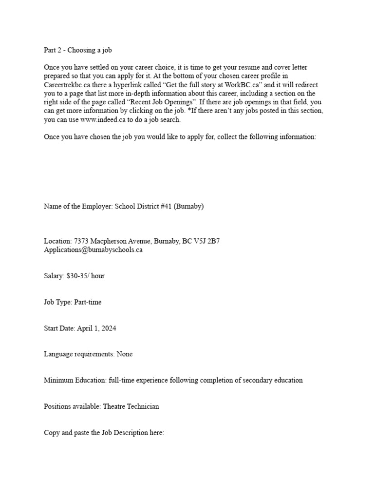 clc 12 job assignment part 2 | PDF