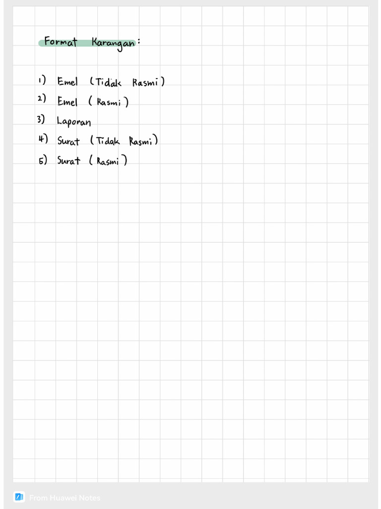 Nota Karangan Format | PDF