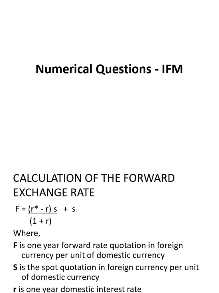 Numerical Examples IFM | PDF | Interest | Exchange Rate