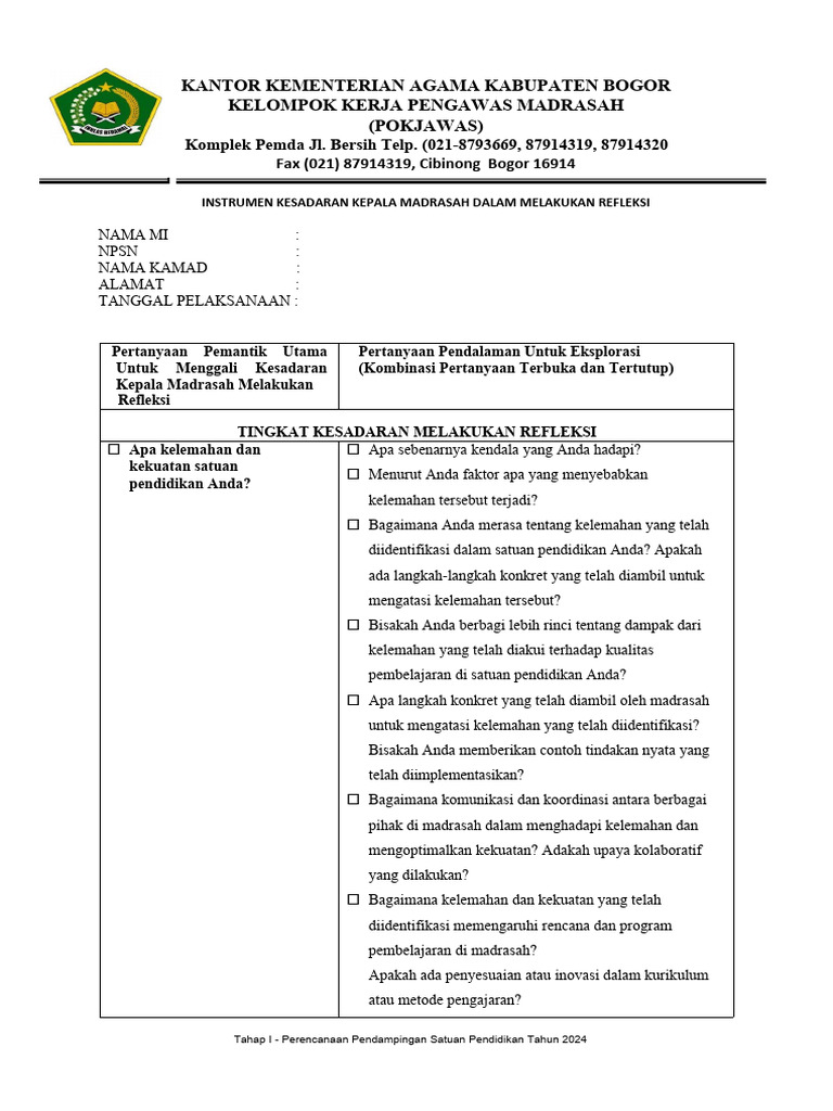 Instrumen Pendampingan 2024 | PDF