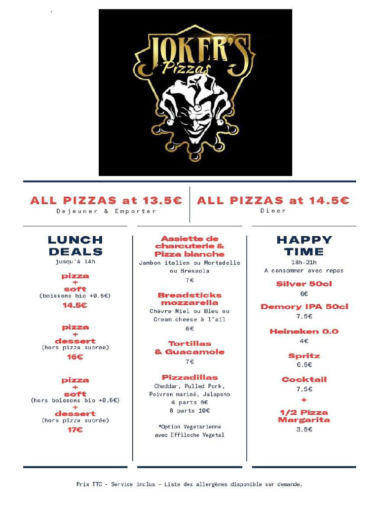 MENU JOKERS 2 | PDF