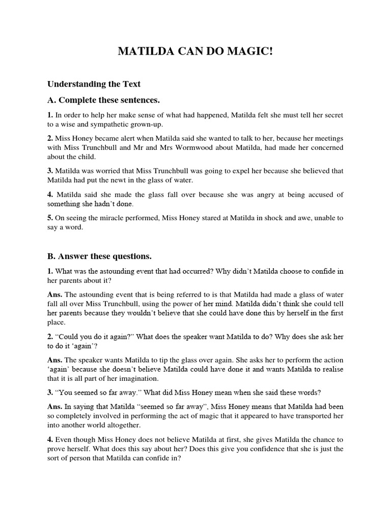 Matilda Can Do Magic | PDF