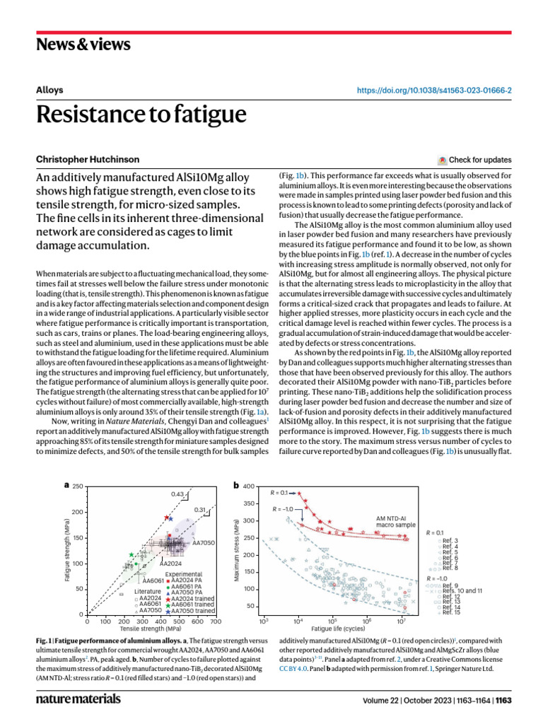 Natmet - Resistance To Fatigue | PDF | Strength Of Materials | Fatigue ...