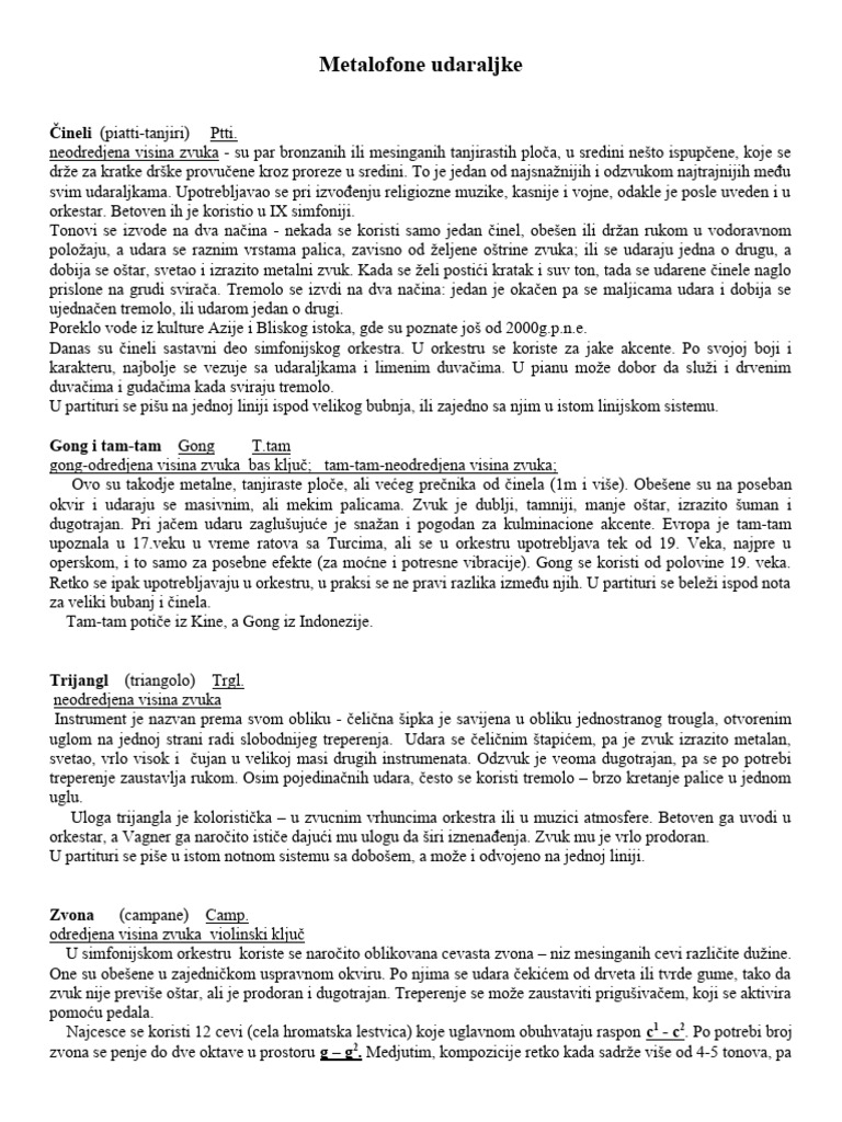 Metalozvucne Udaraljke | PDF