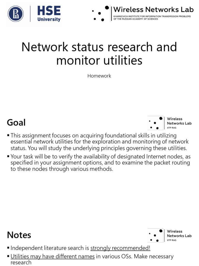 Homework - Network Status Research and Monitor Utilities | PDF | Internet Protocols | Network ...