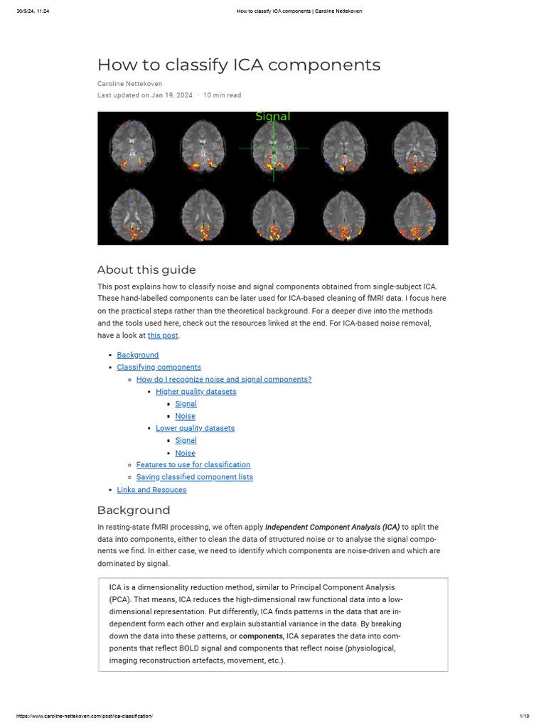 How To Classify ICA Components - Caroline Nettekoven | PDF | Principal ...