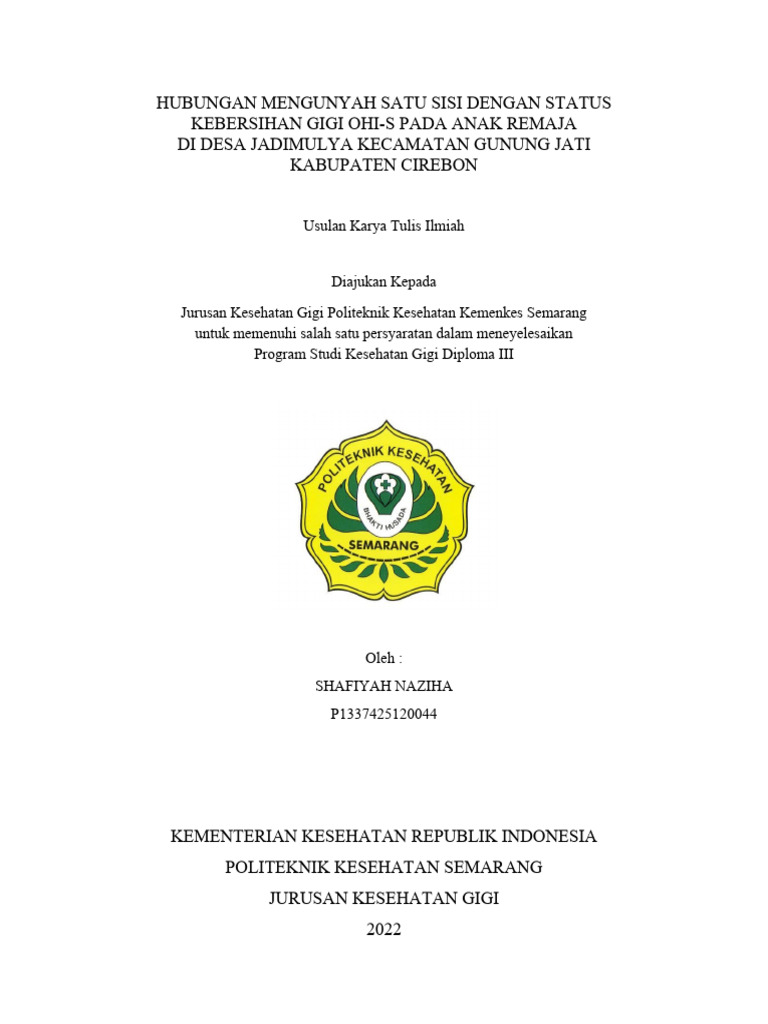 Shafiyah Naziha - P1337425120044 - KTI | PDF