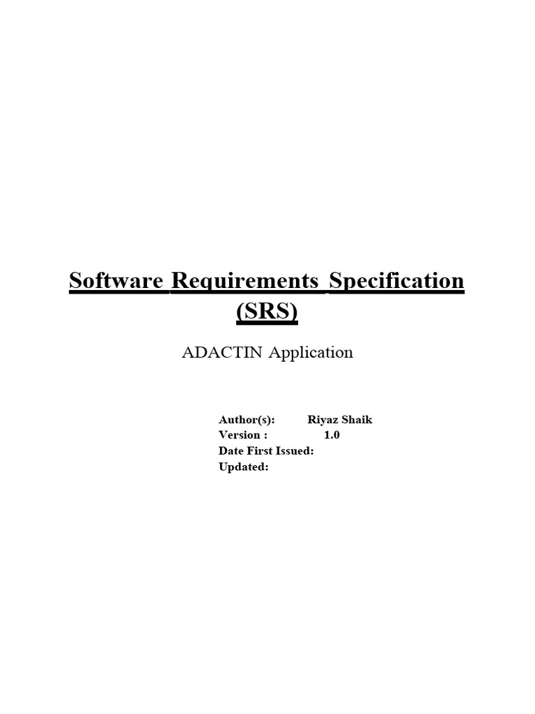 01.adactin - SRS - 1.0V | PDF | Databases | Login