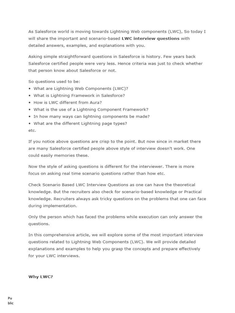 SFDC Interview Questiosn Part 1 | PDF | World Wide Web | Internet & Web