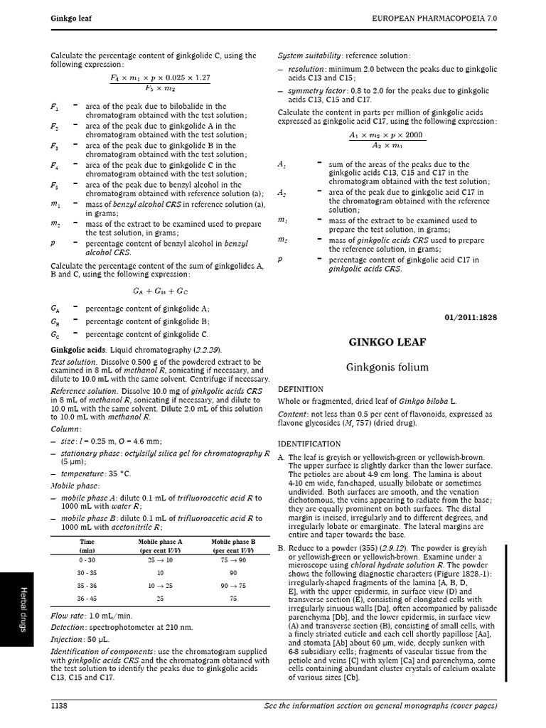 Ginkgo Leaf Analysis and Assay Methods | PDF | Leaf | Thin Layer ...