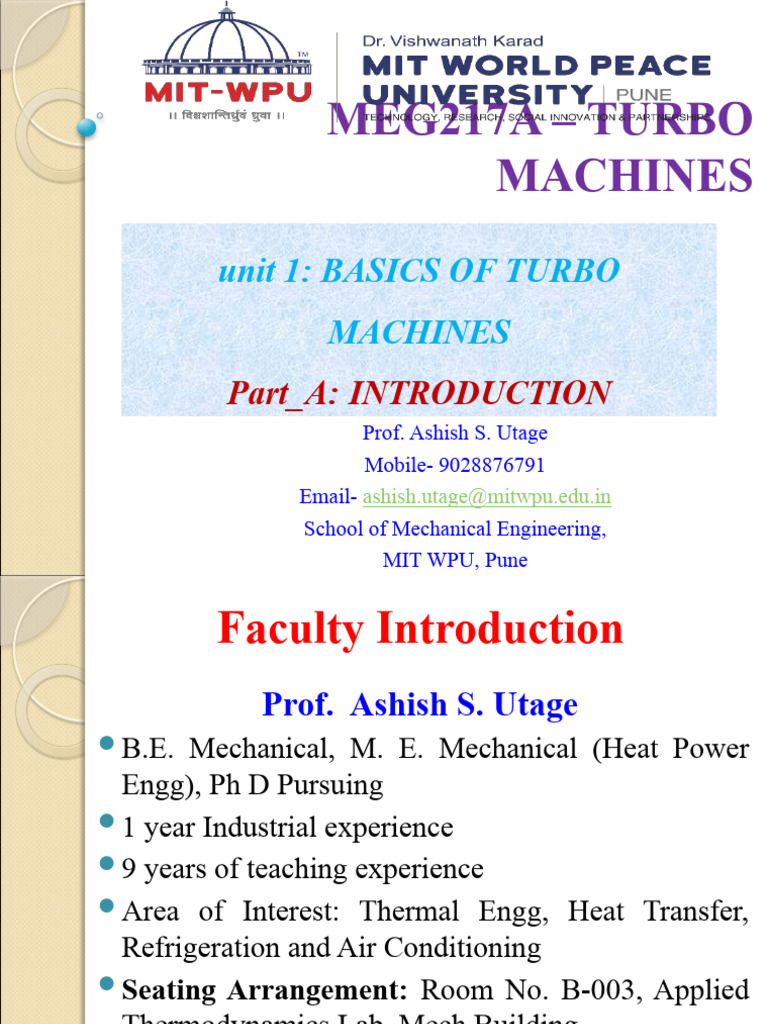 TMC UNIT1 Introduction | PDF | Turbomachinery | Pump