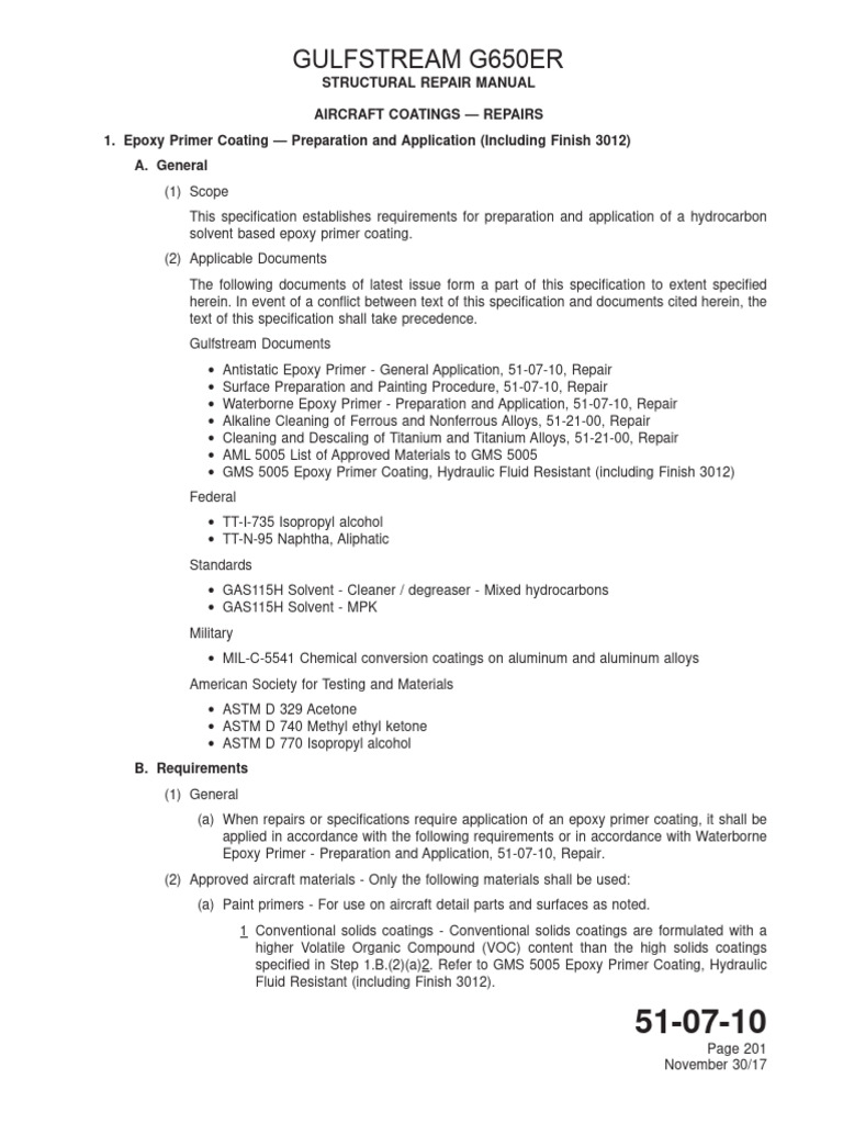 Gulfstream G650Er: Structural Repair Manual | PDF | Paint | Epoxy