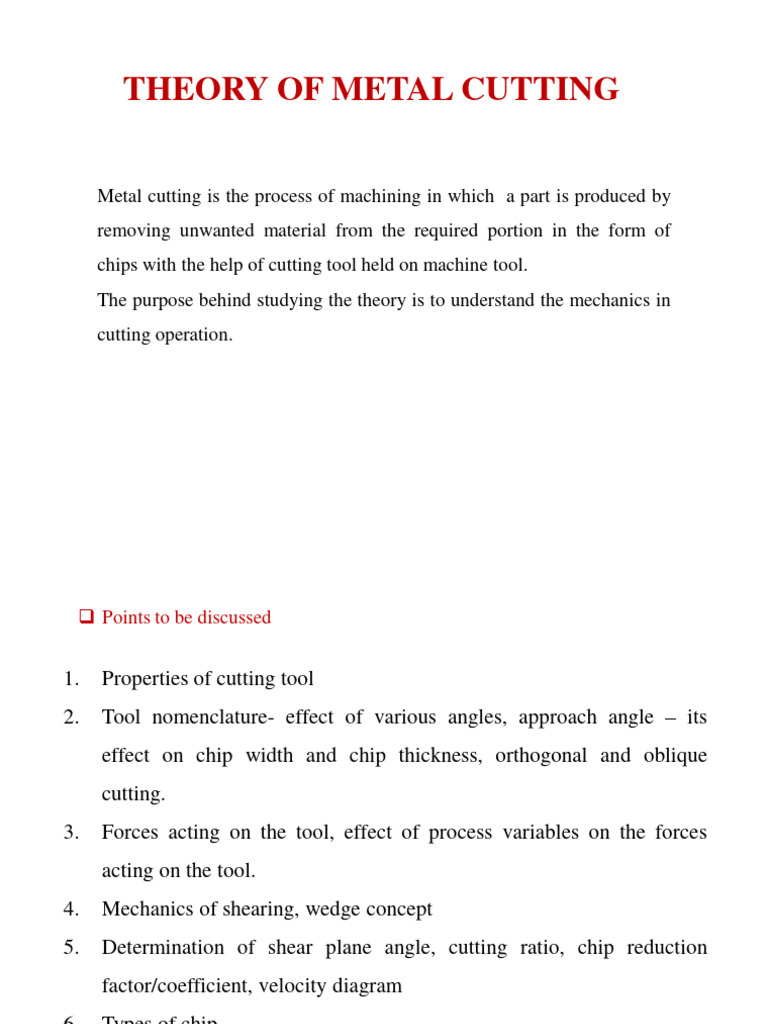 Unit 2 Theory of metal cutting | Download Free PDF | Machining | Materials