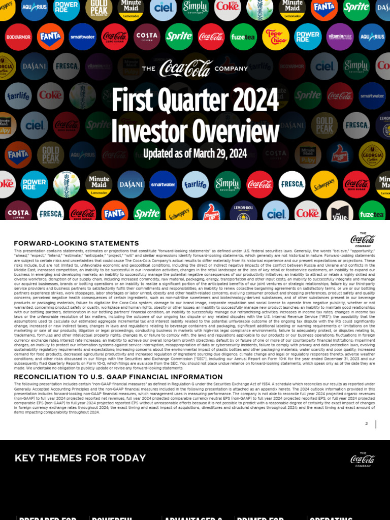 IROverview - 1Q24 | PDF | The Coca Cola Company | Free Cash Flow