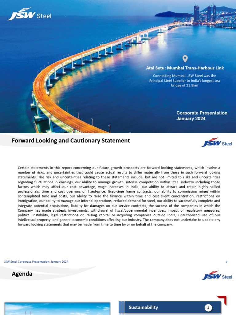 JSW-Steel Corporate-Presentation Jan24 VF | PDF | Steelmaking ...