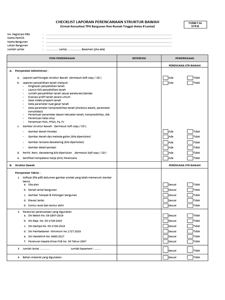 Contoh Isian F.04 STR | PDF