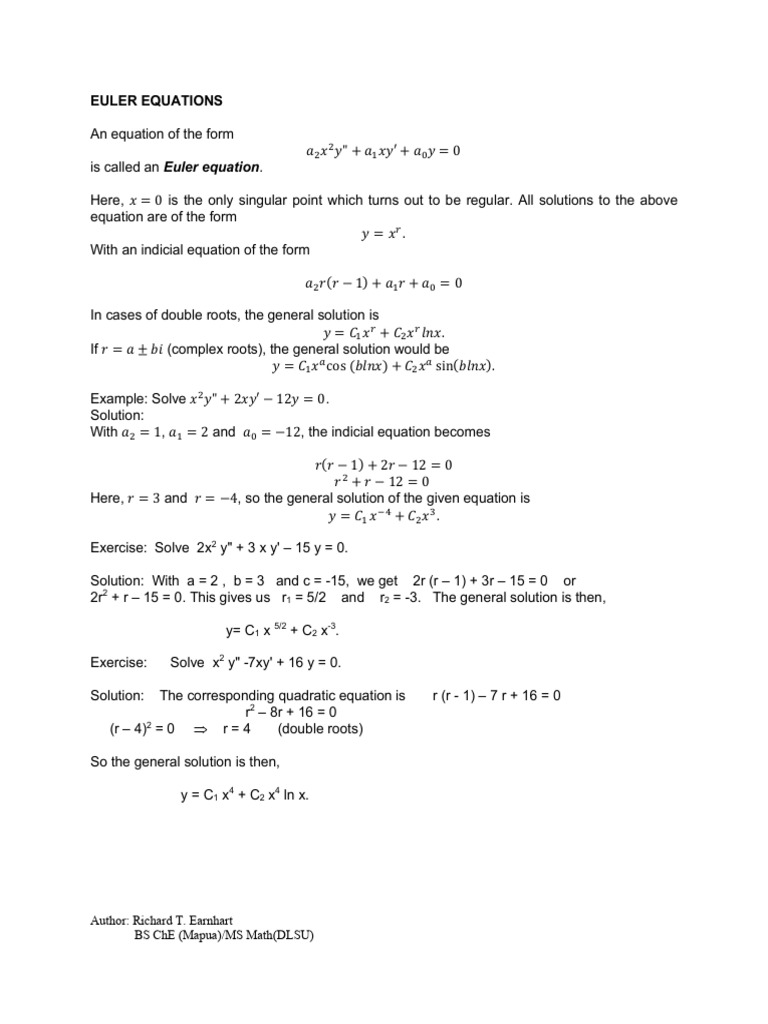 Differential Equations Guide | PDF | Equations | Mathematical Objects
