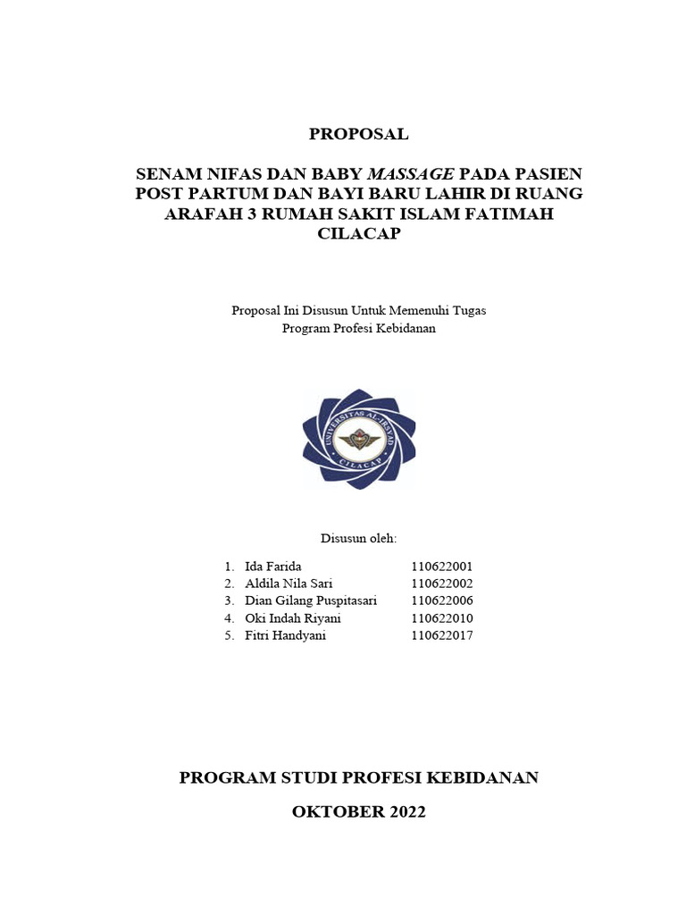Proposal Senam Nifas Dan Baby Massage | PDF