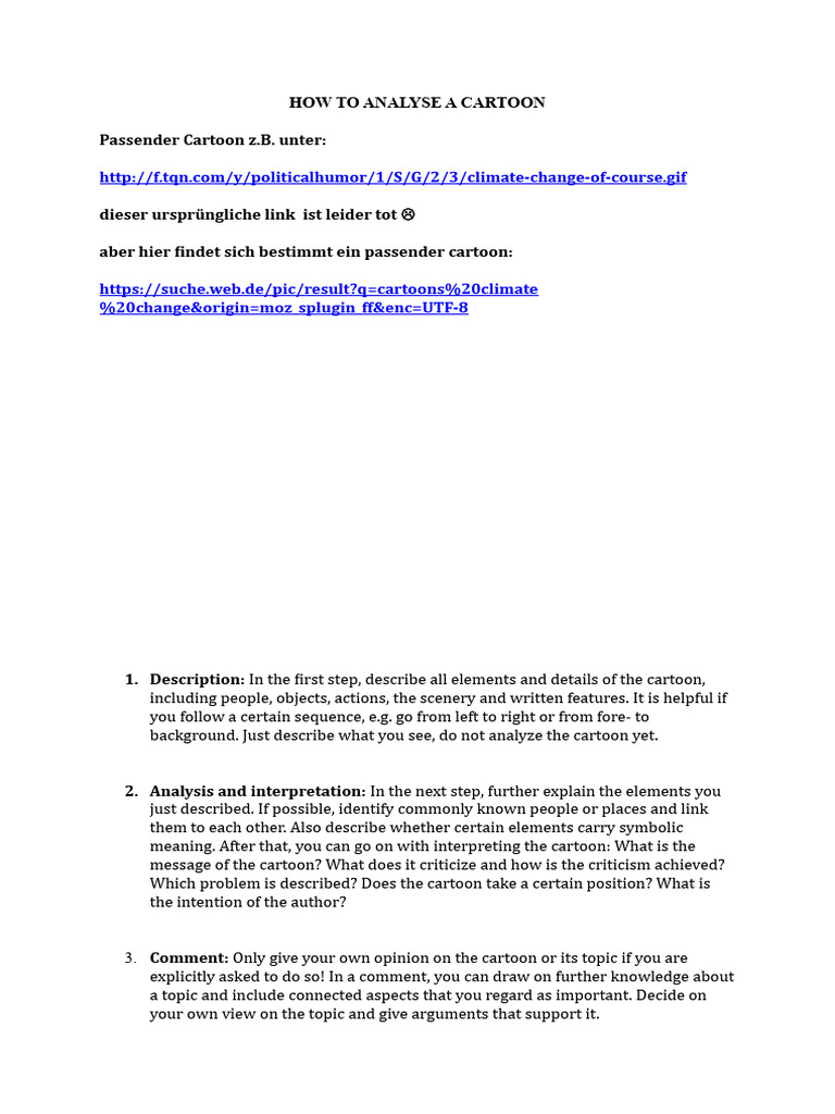 Cartoon Analysis Guide: Step-by-Step | PDF | General Fiction