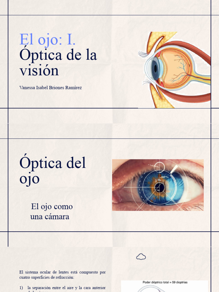 El Ojo: I.: Óptica de La Visión | PDF | Ojo humano | Lentes