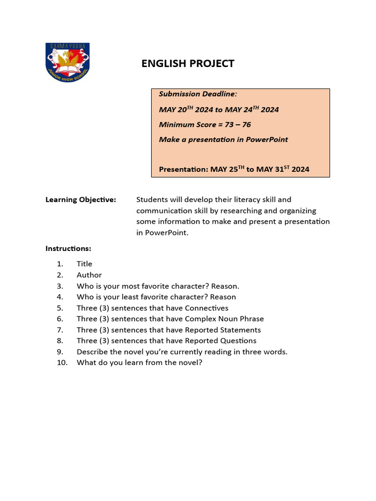 ENGLISH PROJECT 3, Grade 7 | PDF | Grammar | Syntax