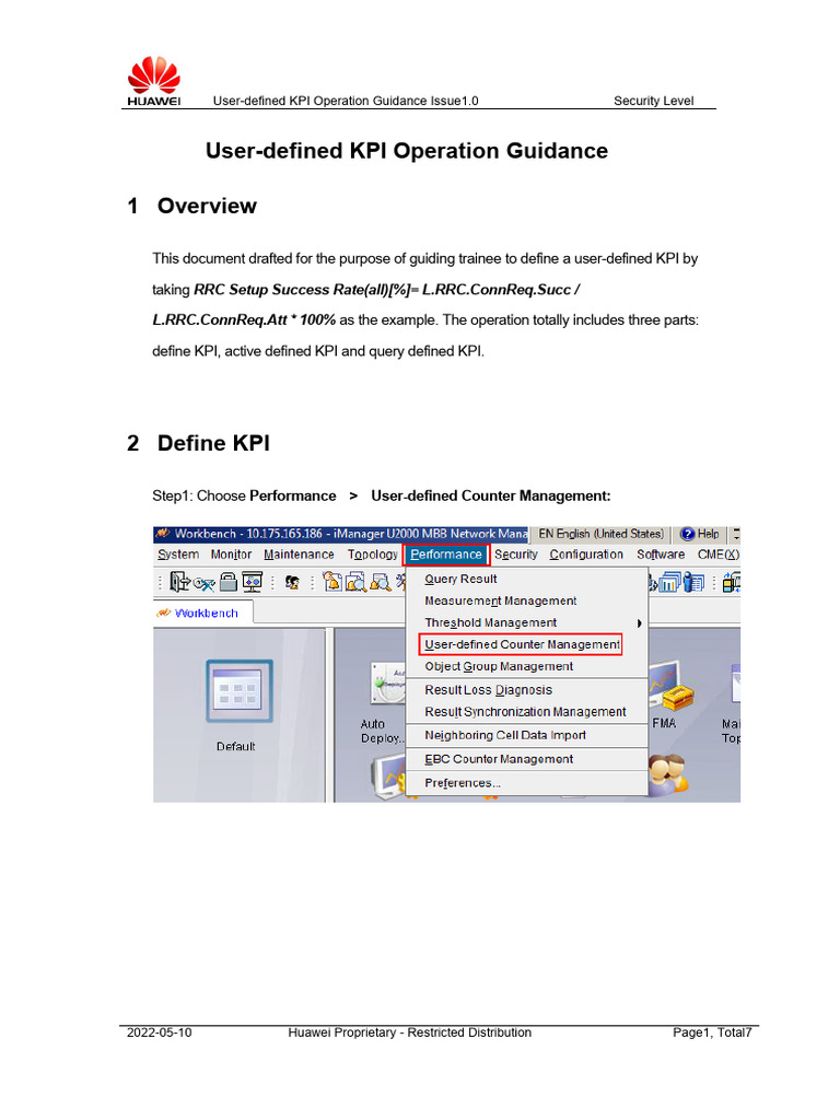 User-Defined KPI Operation Guidance Issue1.0 | PDF | Function (Mathematics) | Computing