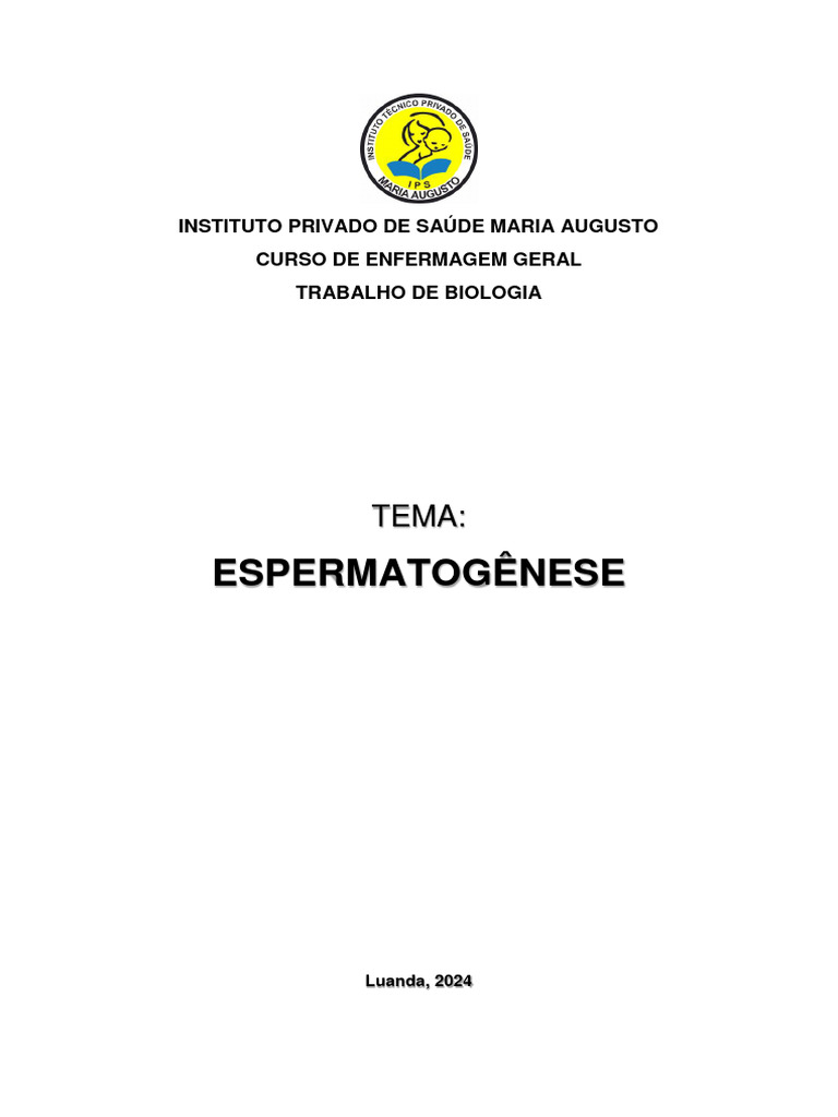 Processo de Espermatogênese | PDF | Biologia | Biologia Celular