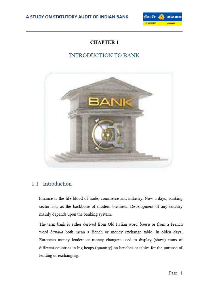 1.A Statutory Audit of Bank Chapter 1 An Introduction To Bank & Audit ... 1.A Statutory Audit of Bank Chapter 1 An Introduction To Bank & Audit ...