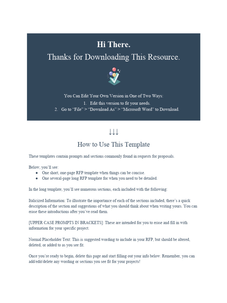 RFP Templates | Download Free PDF | Request For Proposal | Computing