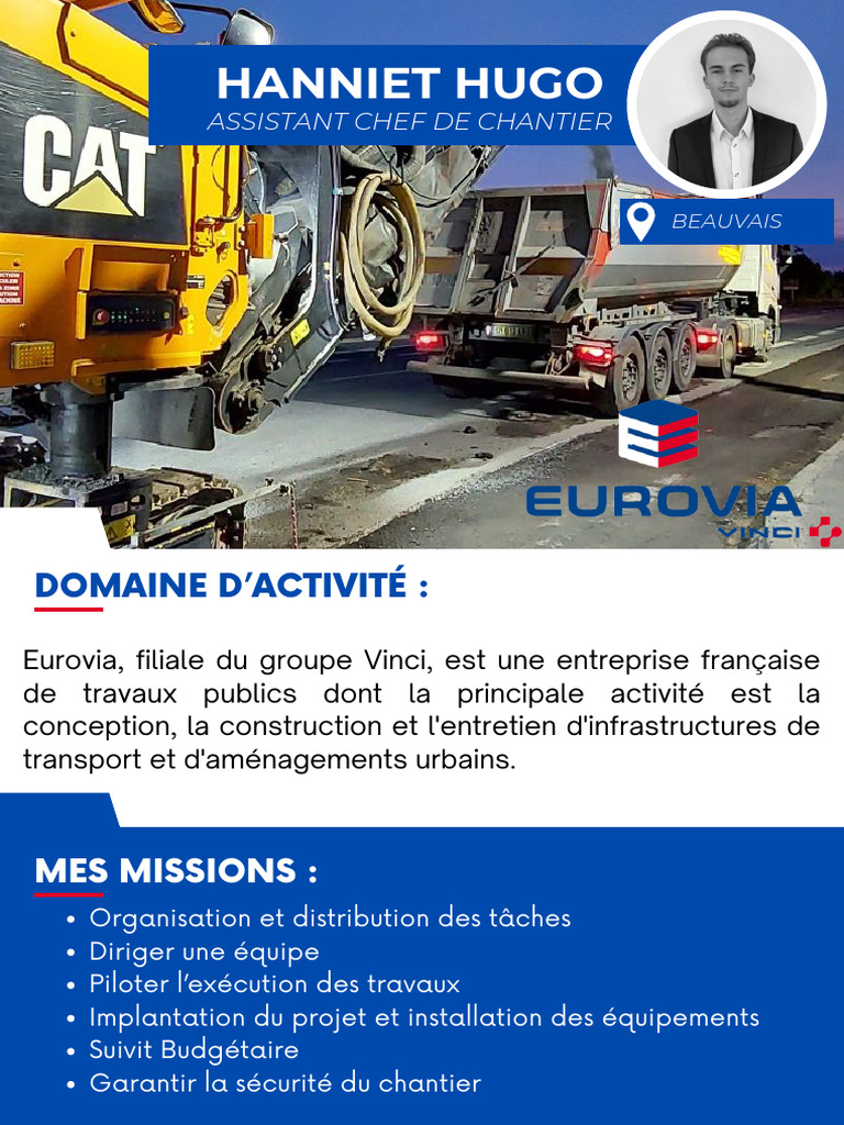 Missions d'un Assistant Chef de Chantier Eurovia | PDF
