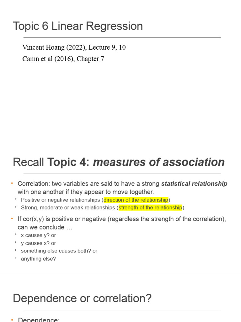 Topic 6 Understanding Causality and Regression | PDF | Coefficient Of Determination | Regression ...