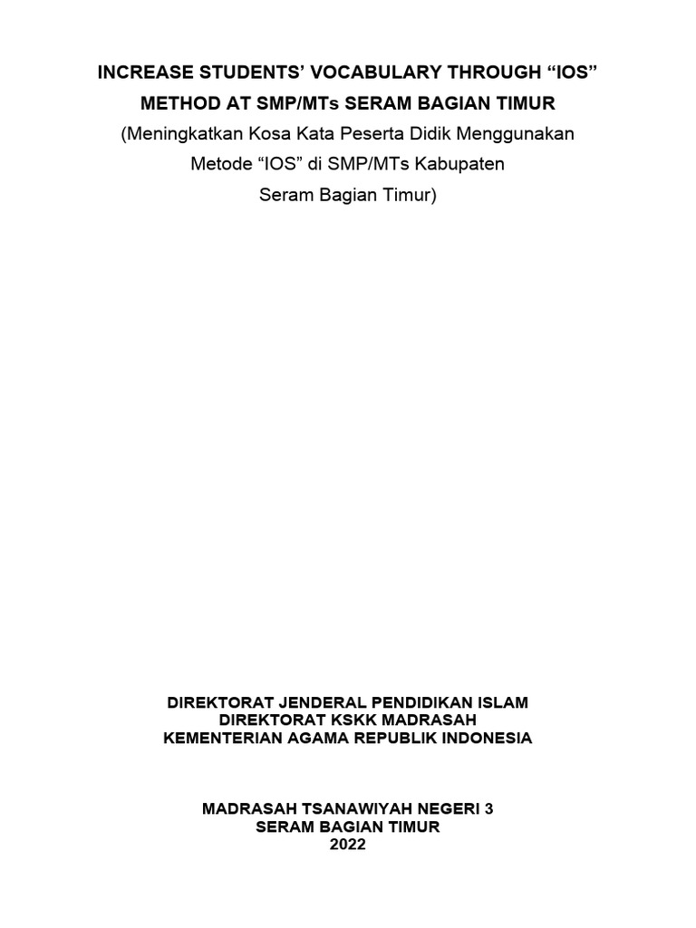 PROPOSAL MYRES MTs N3 SBT 2022 | PDF